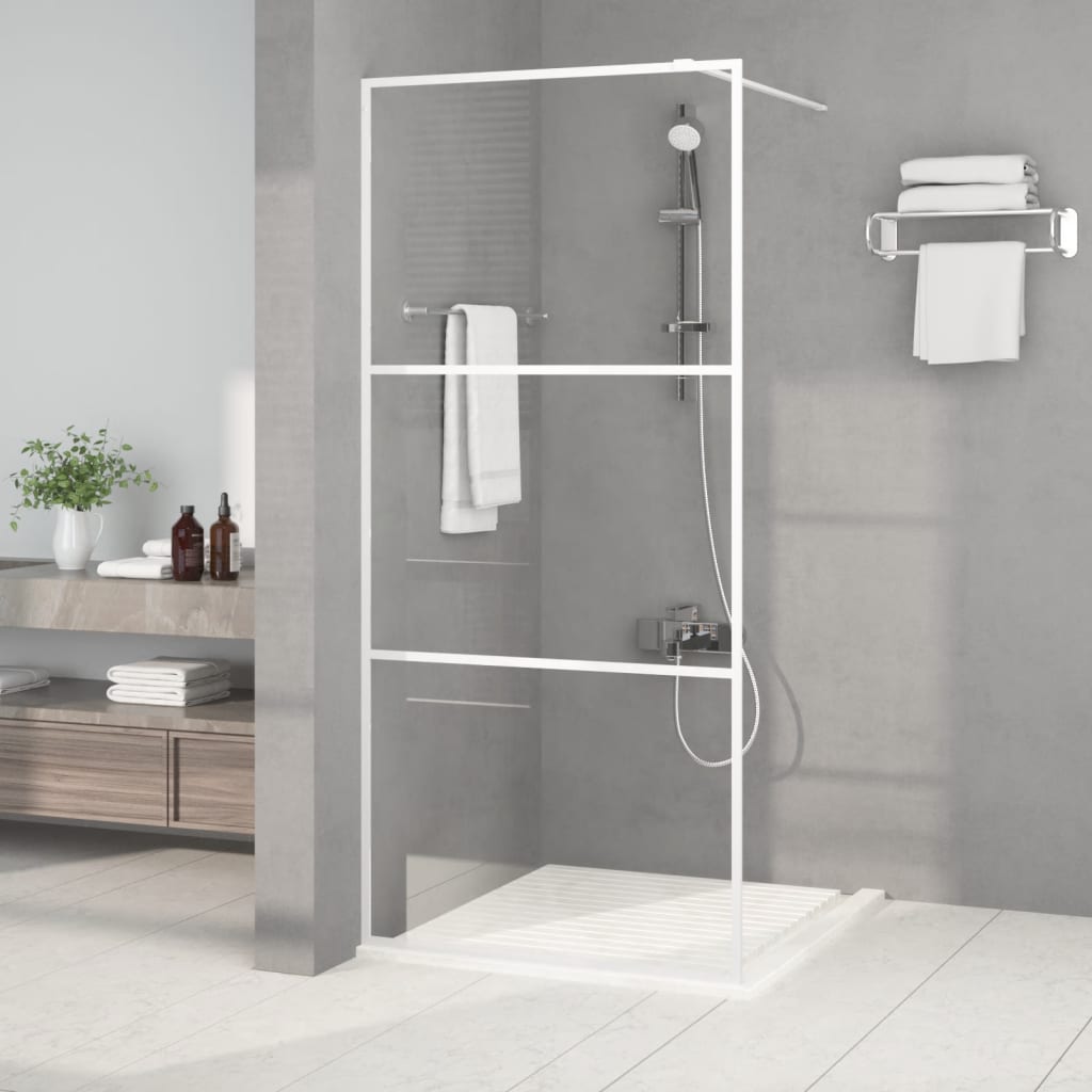 Paroi de douche | Écran de douchee Blanc 90x195 cm Verre ESG ...