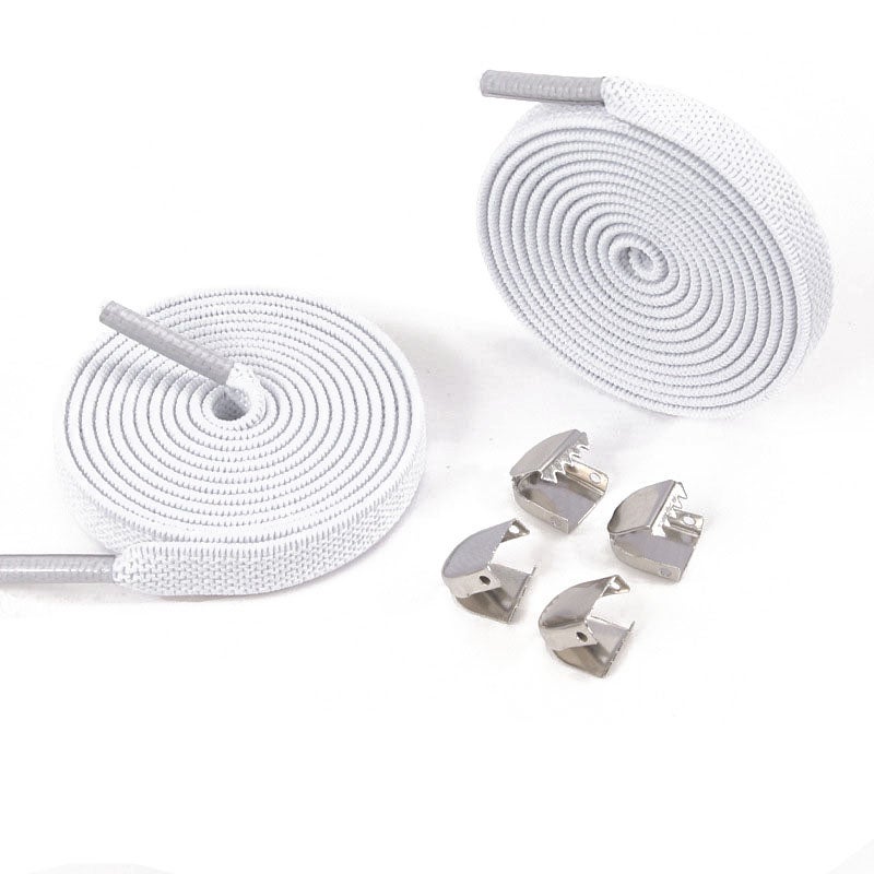 Lacets élastiques à boucle plate (5 paires) White | Leroy Merlin