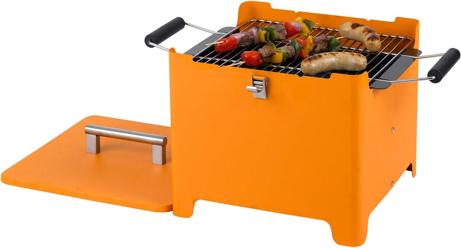Barbecue charbon cube orange - Compact et performant - Grille de ...