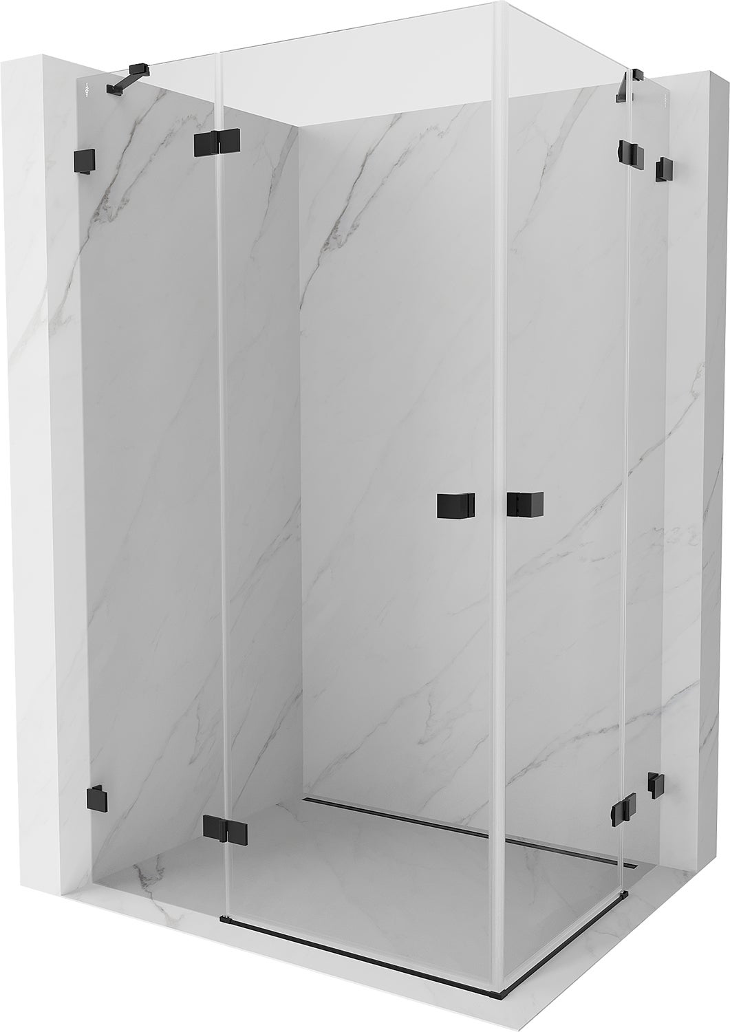 Mexen Lunar Duo cabine de douche battante 110 x 90 cm, transparent, noir - 834-110L-090P-70-00 ...