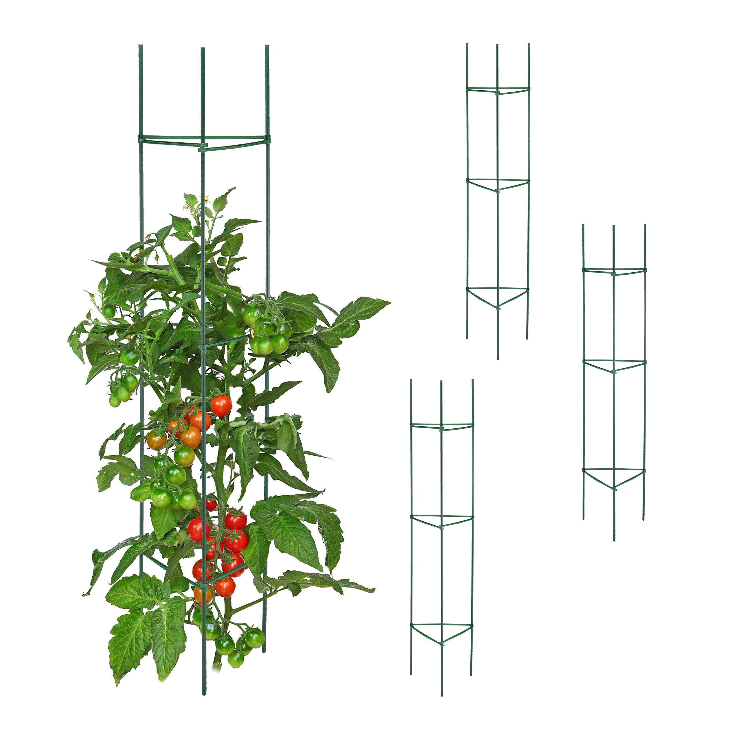 Tuteur à tomates, lot de 4, HxLxP : 90x16x16 cm, pour plantes ...