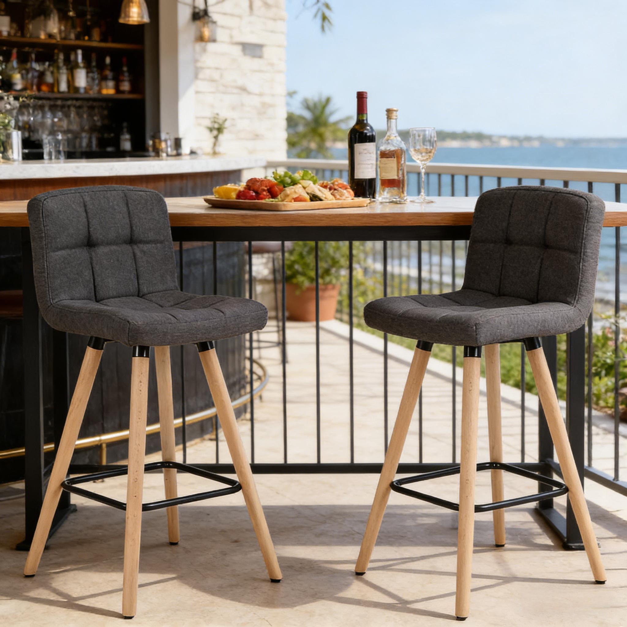 Lot de 2 tabourets de bar avec repose-pieds antidérapant, adaptés ...