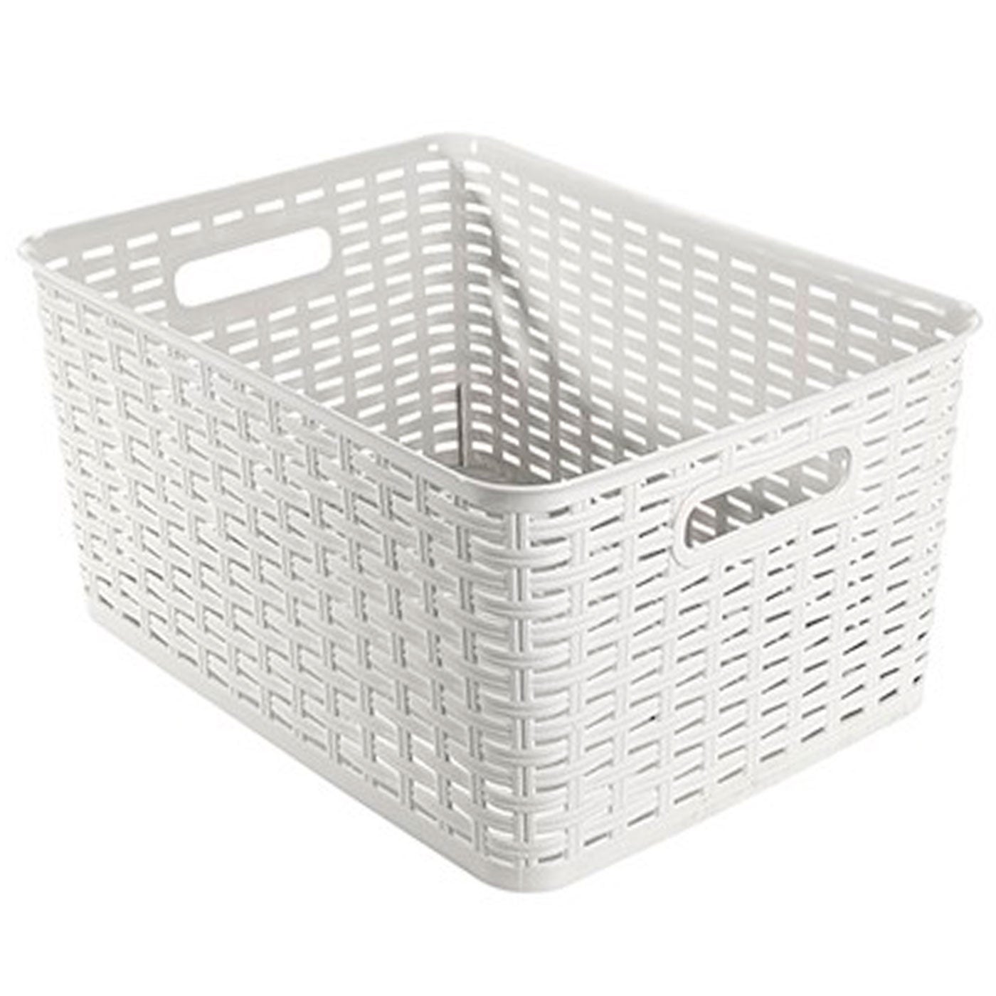 Cesta organizadora rectangular "Rattan", polipropileno, caja con asas, almacenamiento de ropa ...