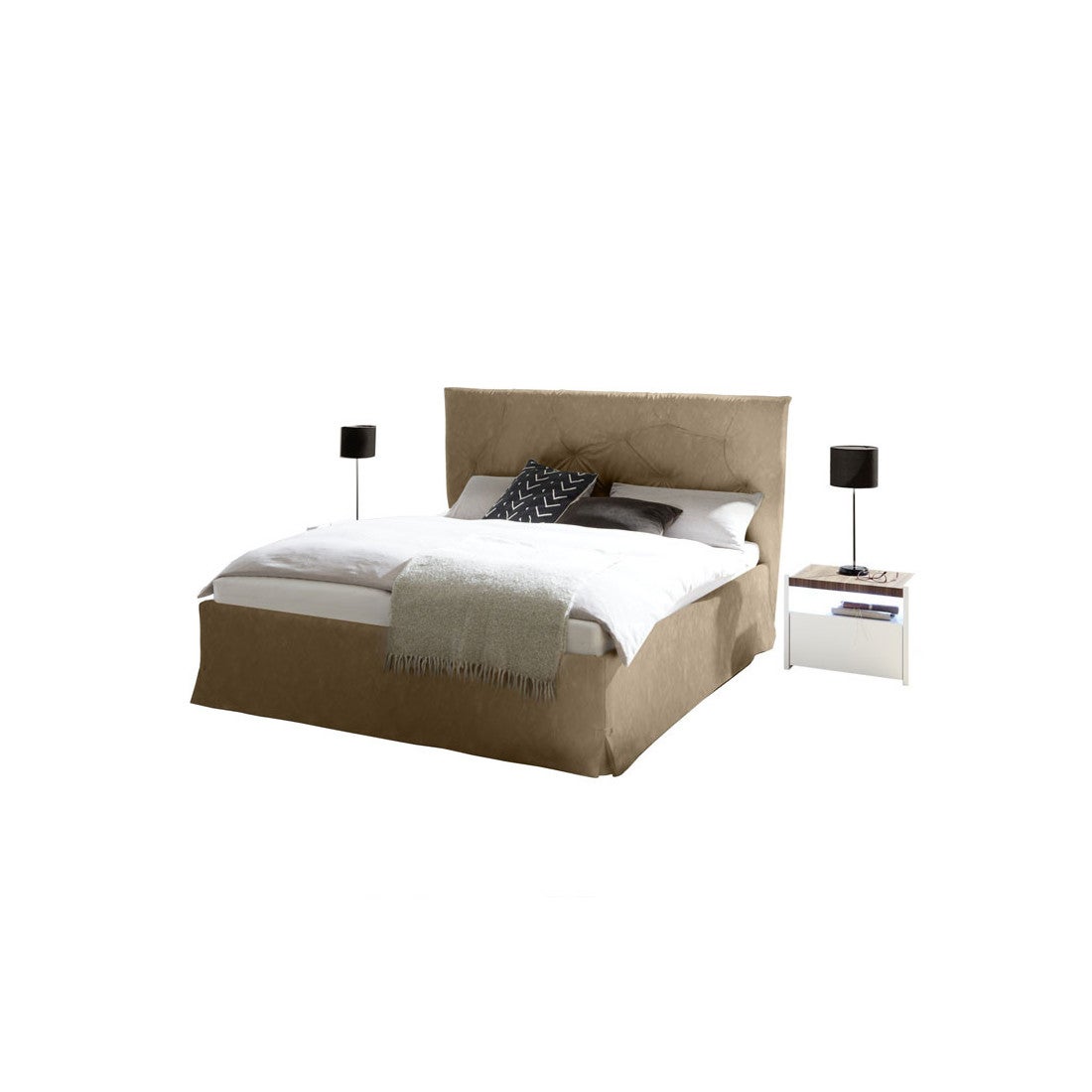 Cadre + Tête de lit 160*200 cm Simili cuir Tabac - ANIECE n°2 | Leroy ...
