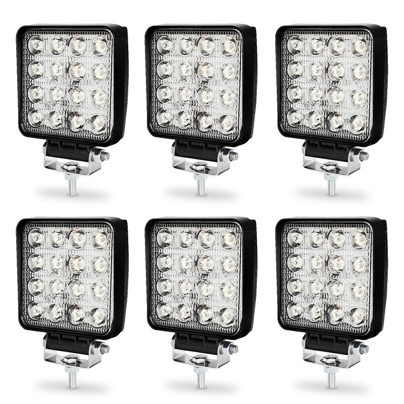Focos Led para Tractores 48W Cuadrado 6 Piezas Focos de Coche IP67 ...