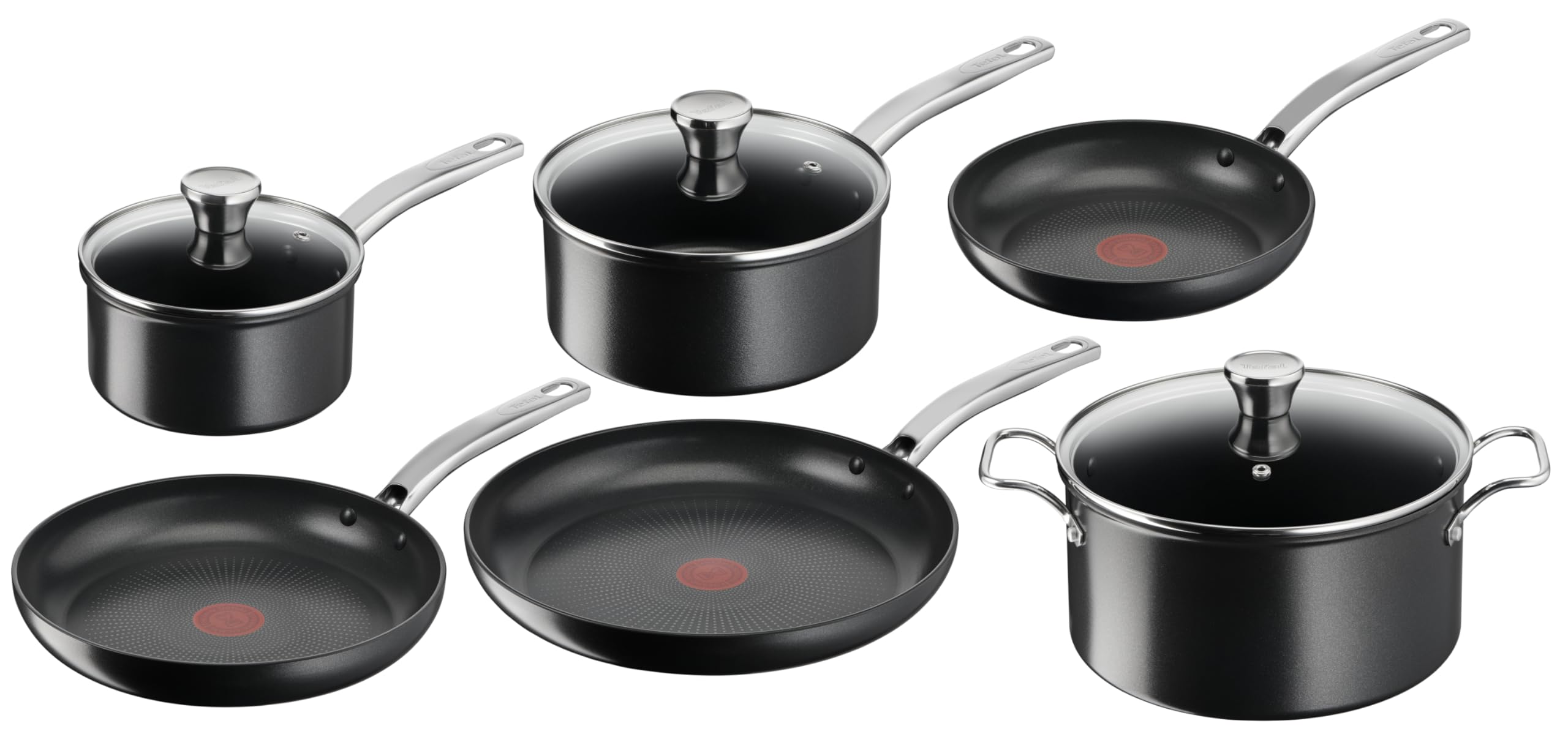 Tefal Set di 6 Padelle, Penole, Casseruole, Pentola a Induzione ...