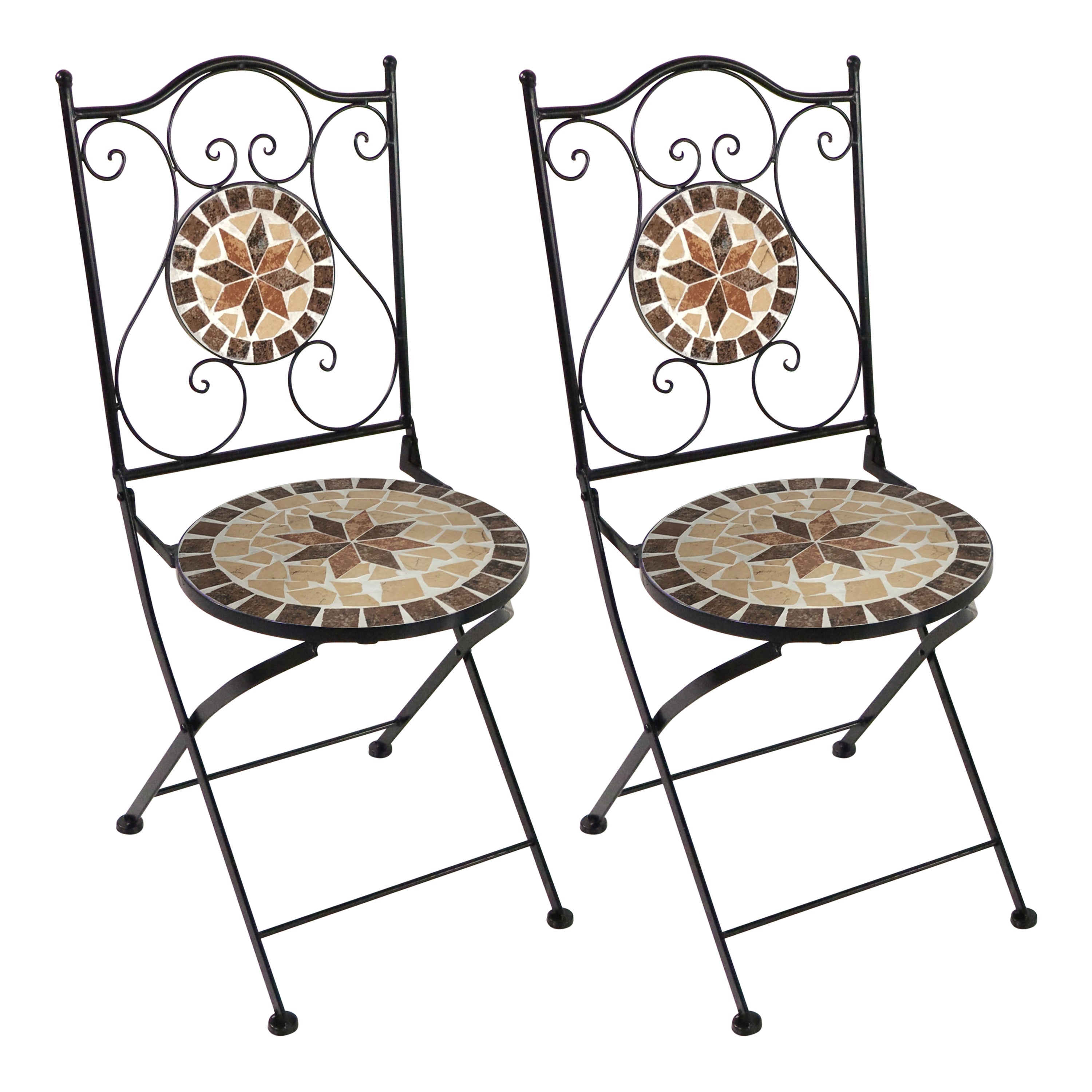 AXI Amélie 2 Chaises Bistrot, Pliantes, Mosaique, Earth Brown | Assises ...