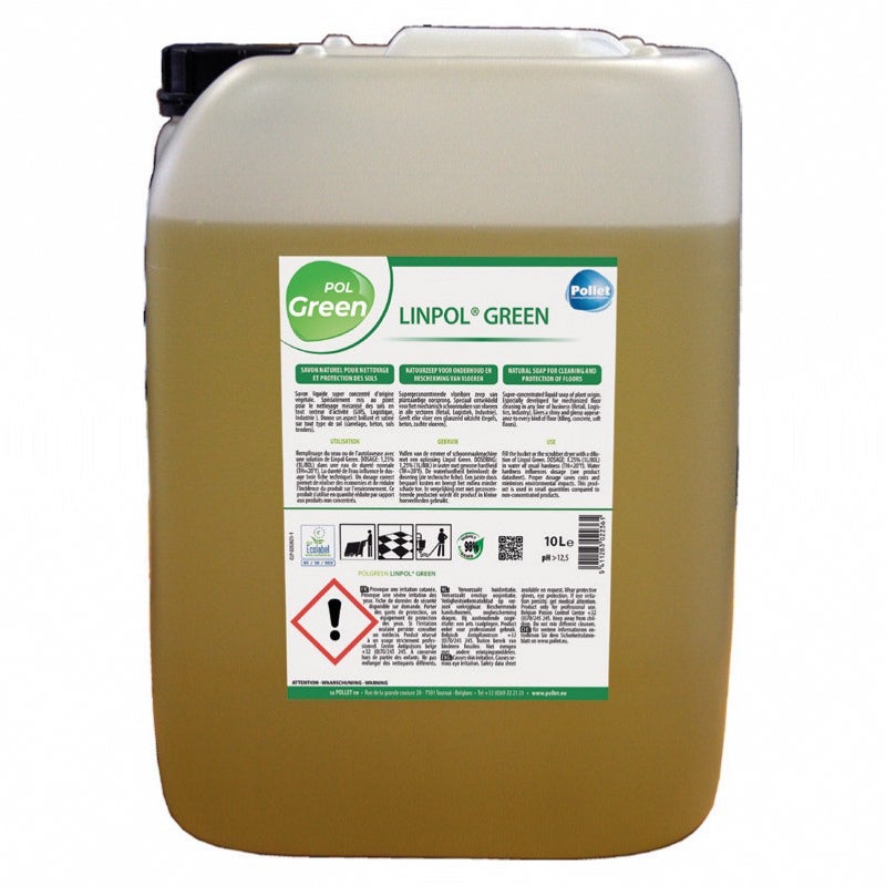 Savon liquide concentré pour sol - LINPOL GREEN - Bidon 10l - Pollet ...