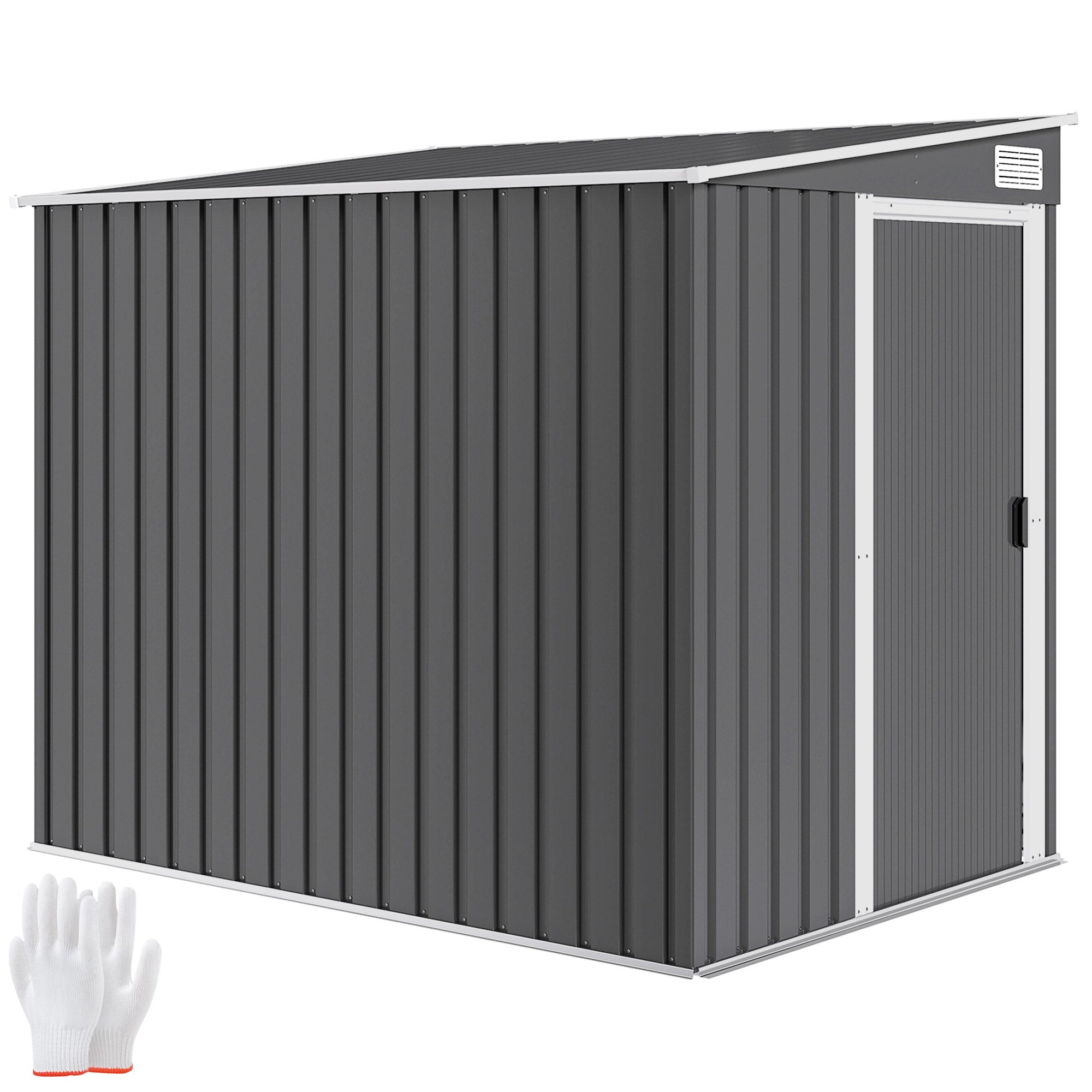 Caseta de herramientas metálica de 1,5 x 2 m con base, puerta corredera ...