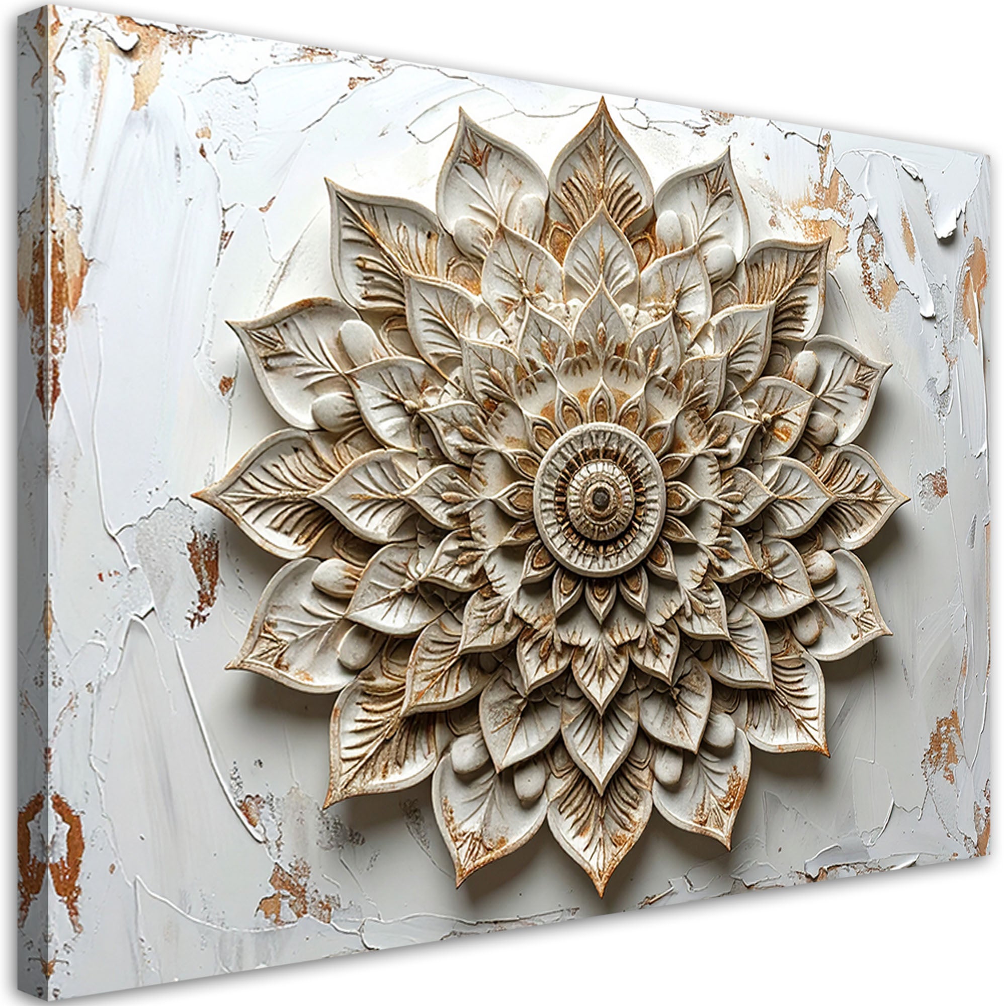 Tableaux, Mandala oriental Zen Spa en beige 90x60 | Leroy Merlin