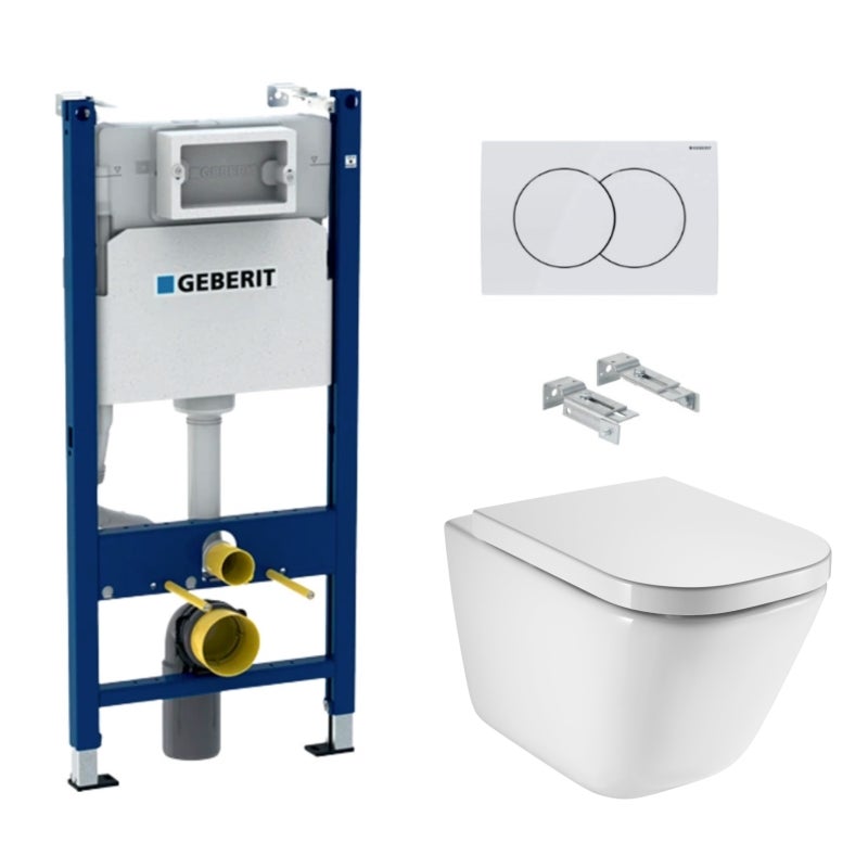 BÂTI SUPPORT GEBERIT Réservoir à encastrer et bouton poussoir DELTA 01 ...