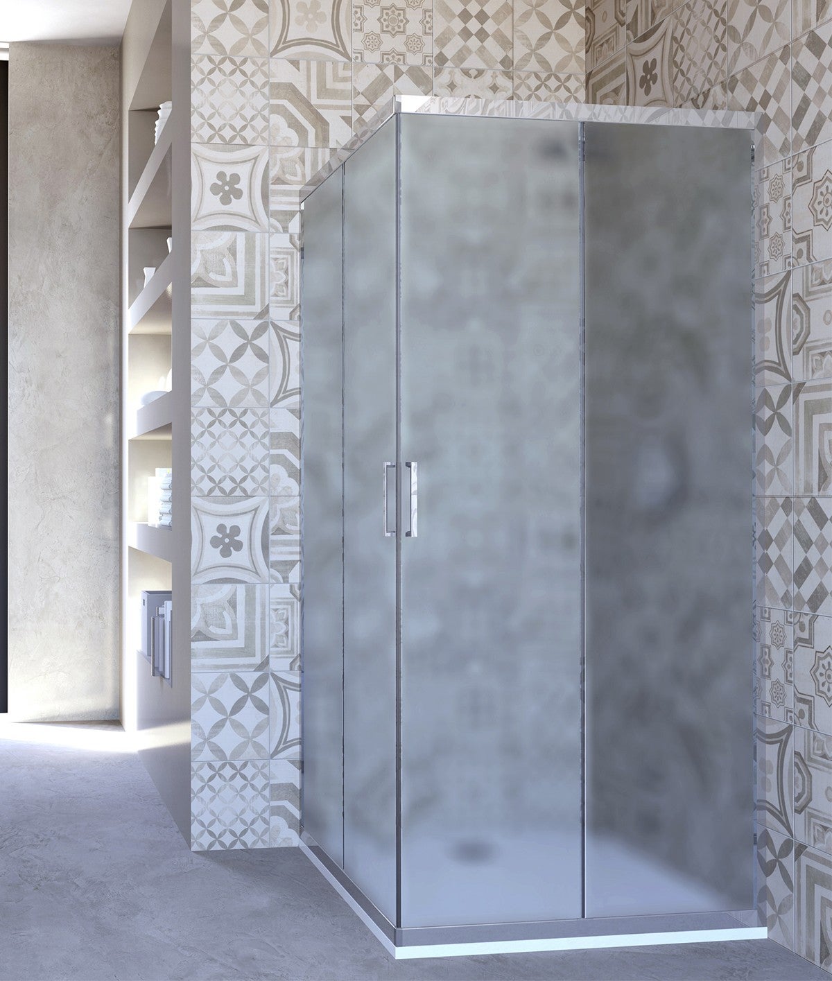 Box doccia 68x125 cm angolare porta scorrevole opaco serie s | Leroy Merlin