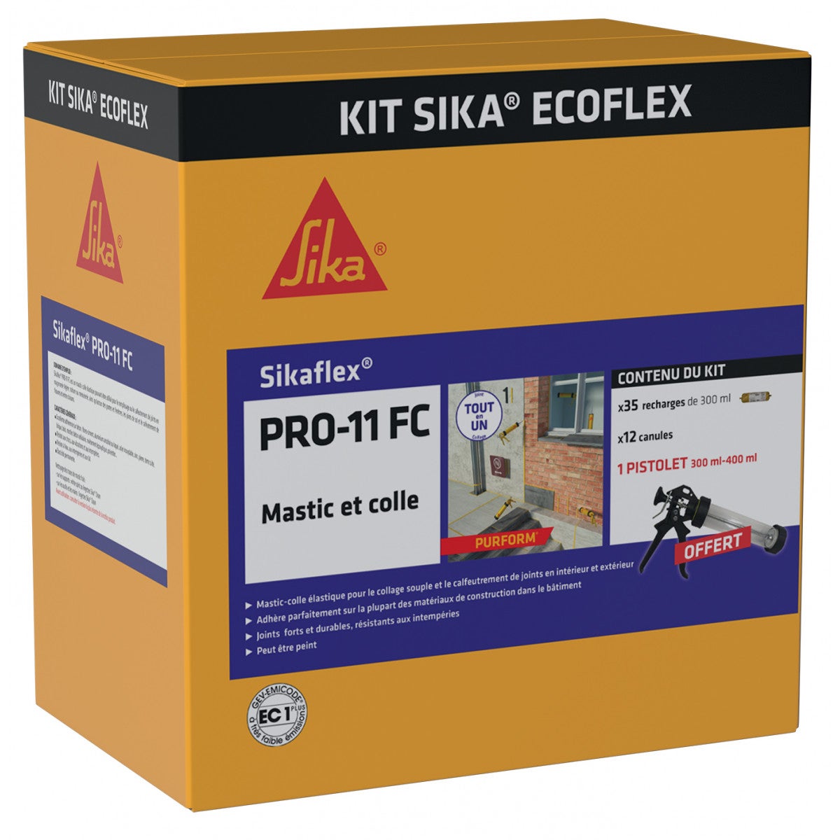 Mastic-Colle À Prise Rapide (Pistolet Gratuit) Kit Sika Ecoflex Purform ...