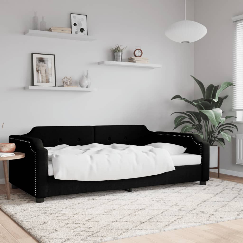 Lit de repos noir 90x200 cm tissu | Leroy Merlin