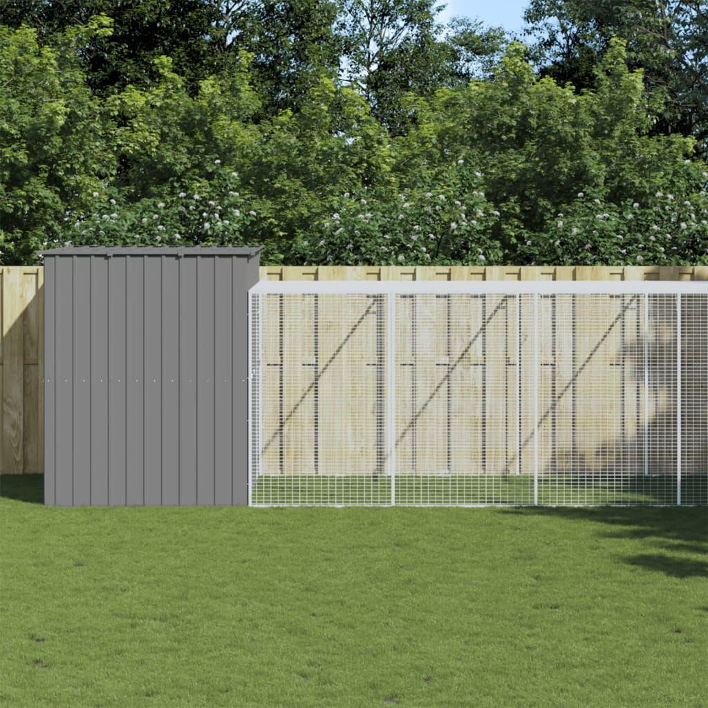 Niche pour chien avec cour clair 214 x 1273 x 181 cm gris 02_0043503 ...