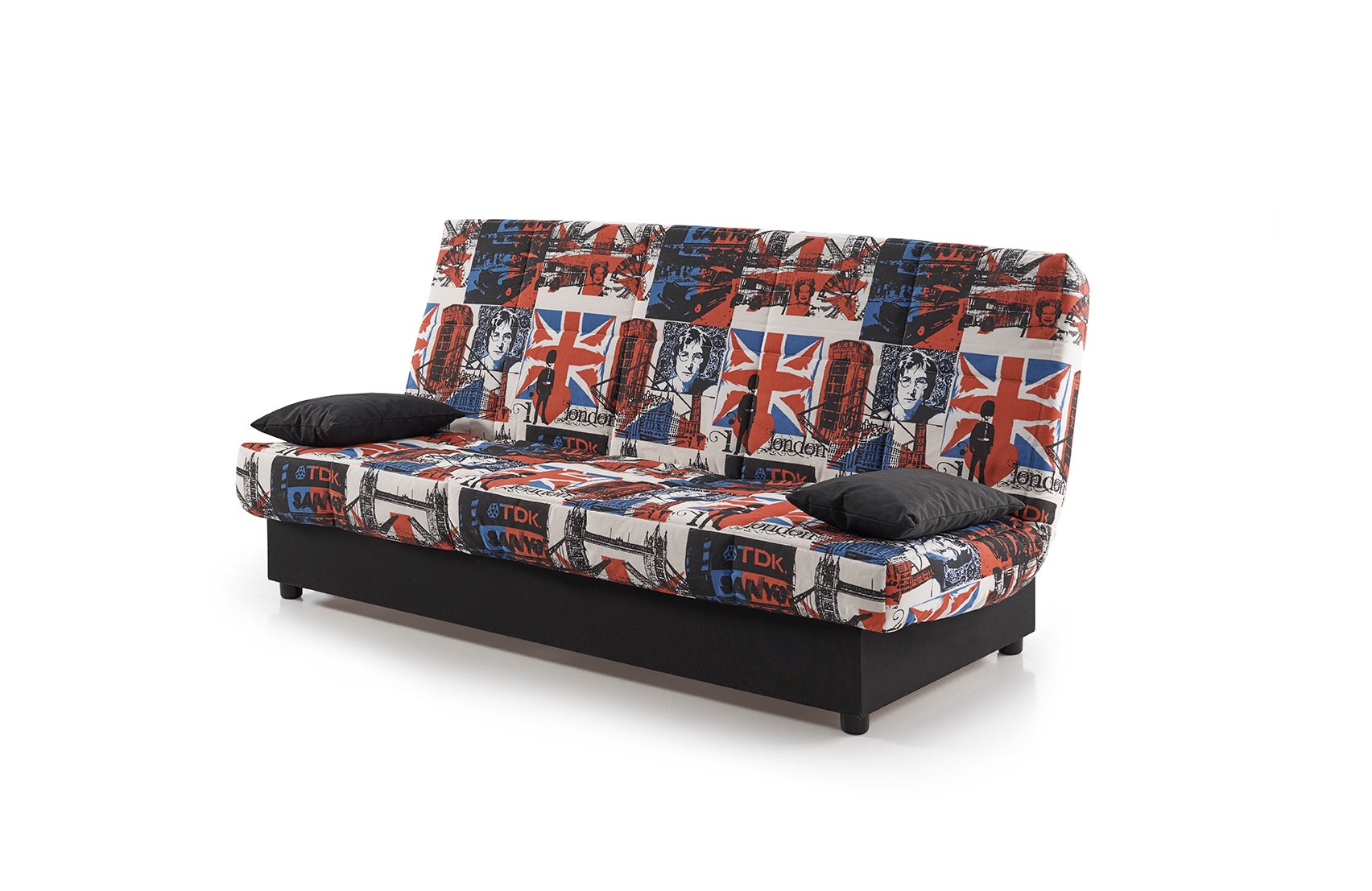 Sofa Cama Clic Clac Julieta 3 Plazas Color Estampado Londres. Incluye 2 ...