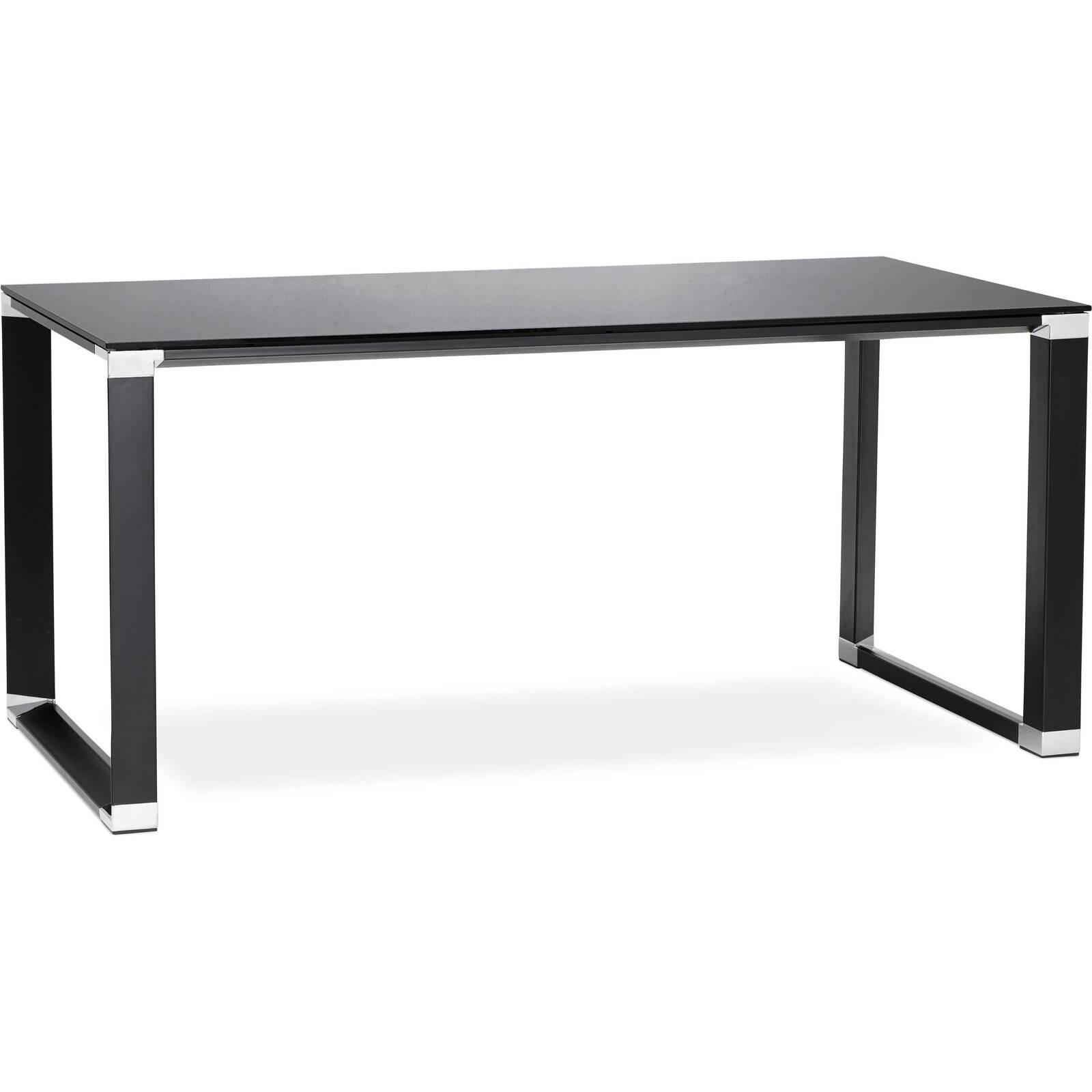 Bureau design warner verre 140 140 x 70 x 74 cm Noir | Leroy Merlin