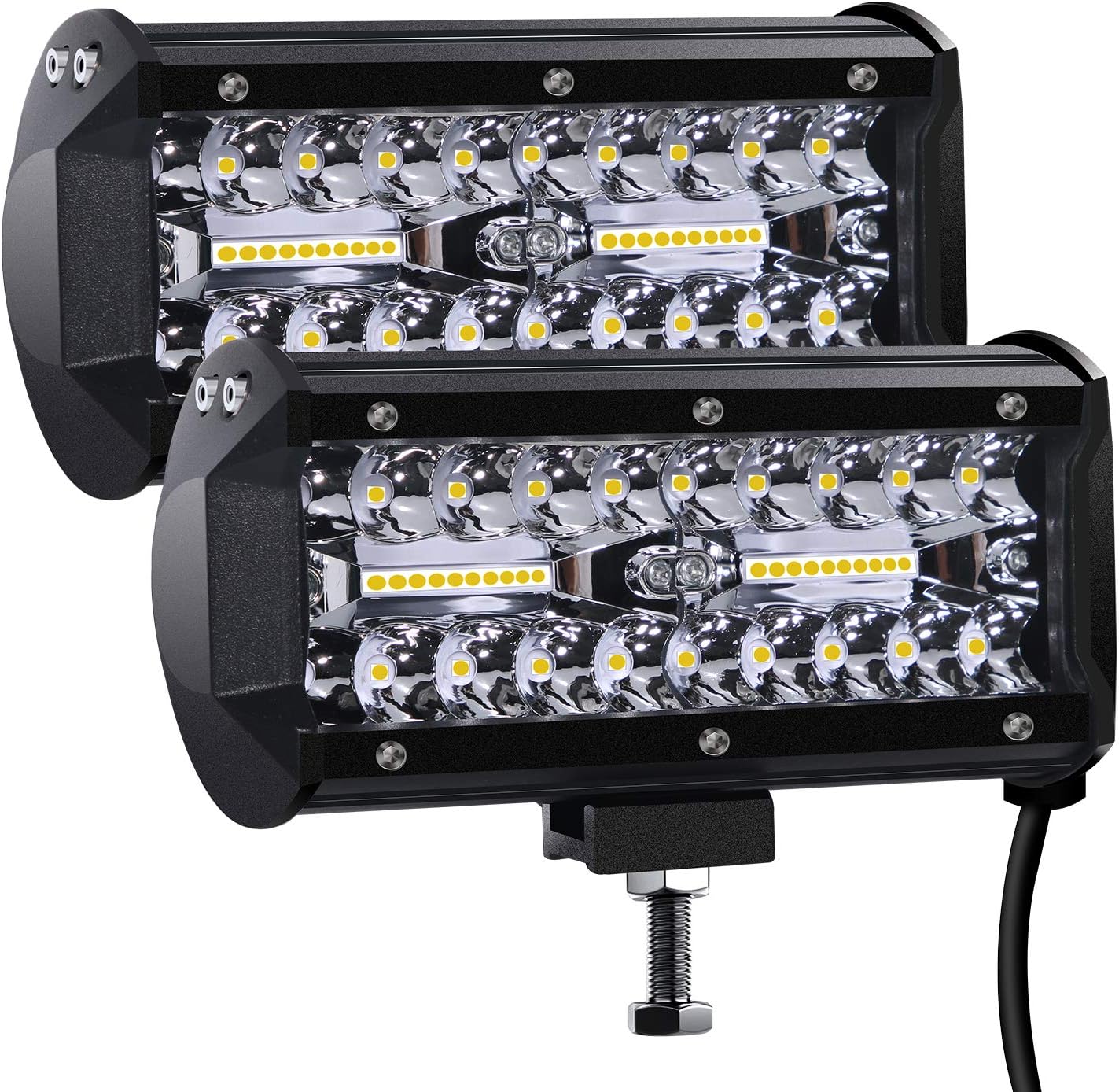 Phare Travail LED 12V 300W 7" – Lot 2 Étanche IP67 – 27,000lm – Spot ...
