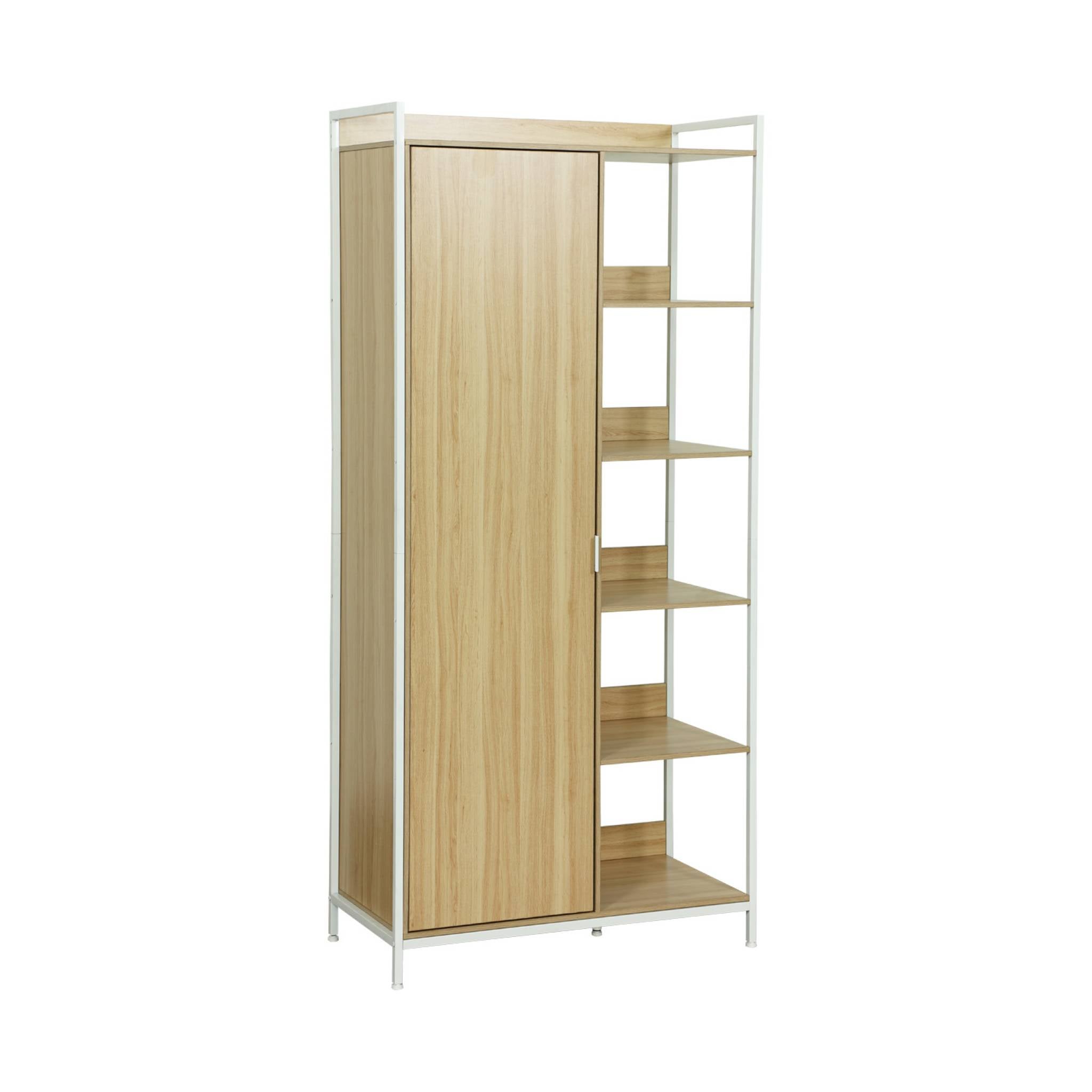 Module dressing blanc avec 1 penderie. 6 étagères et 1 porte. L 100 x P ...