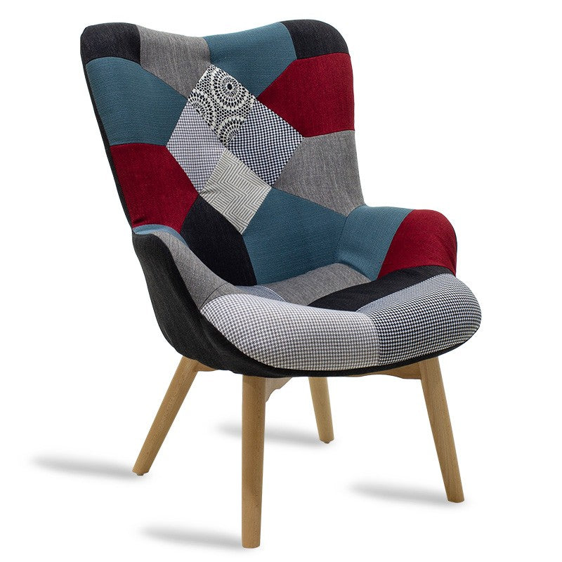 Fauteuil patchwork design rétro multicolore | Leroy Merlin