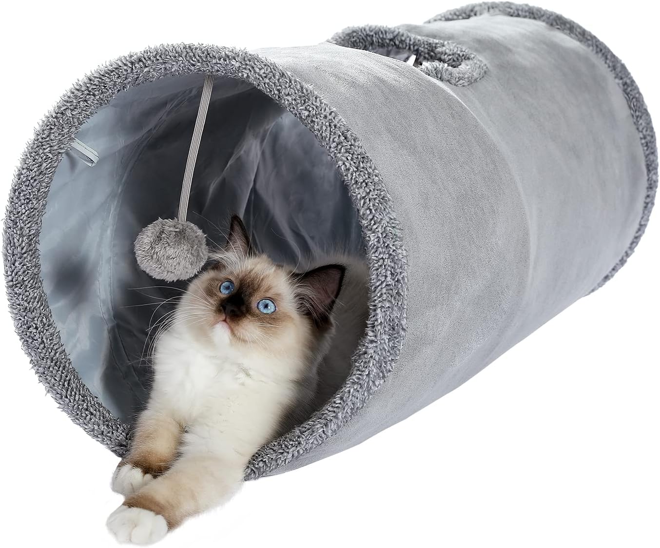 Jouet Tunnel pour Chat en Daim, Grand Tunnel a Chat Pliable avec 2 ...