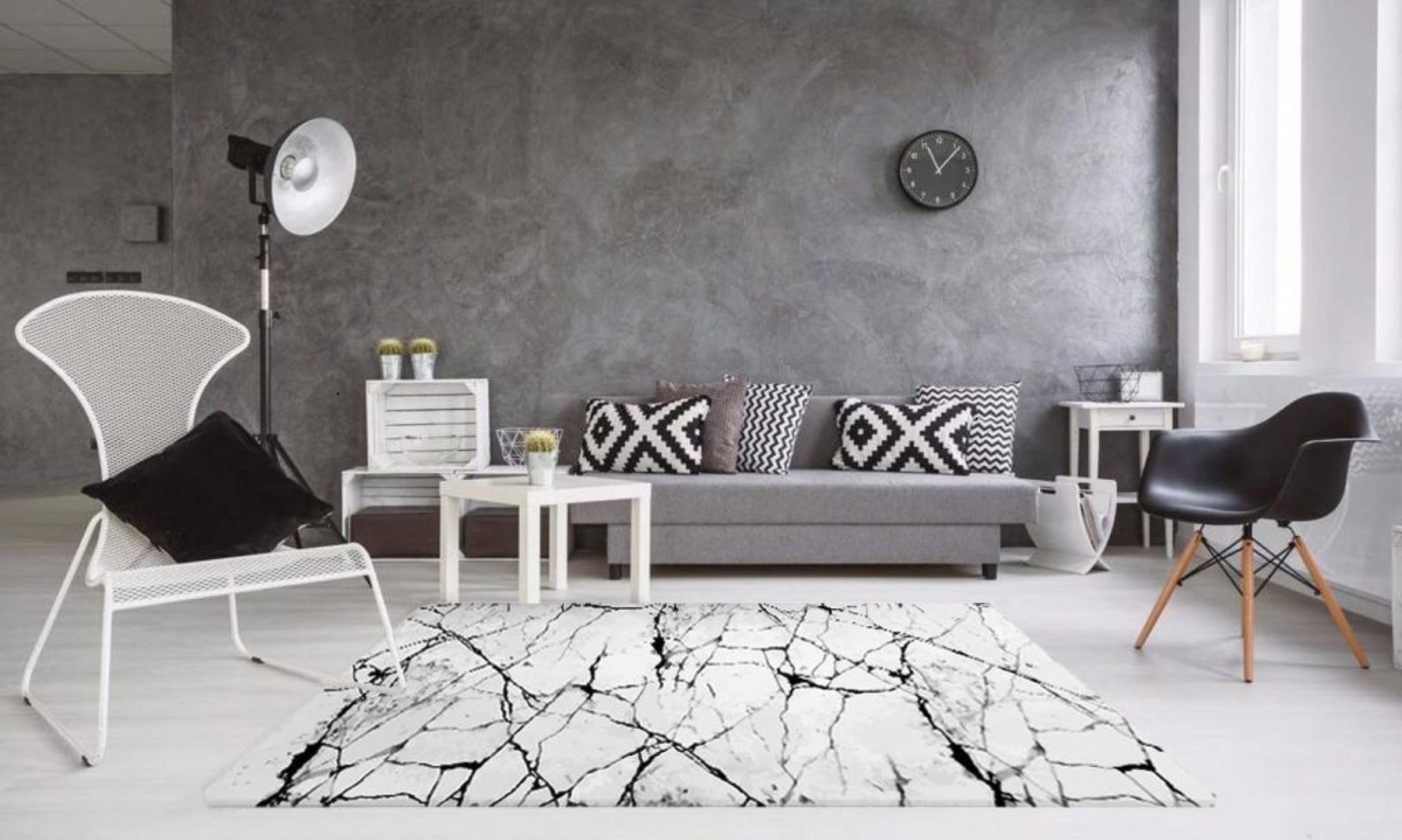 Tapis de salon MARBRE 160 x 230 cm - Blanc - Mani Textile | Leroy Merlin