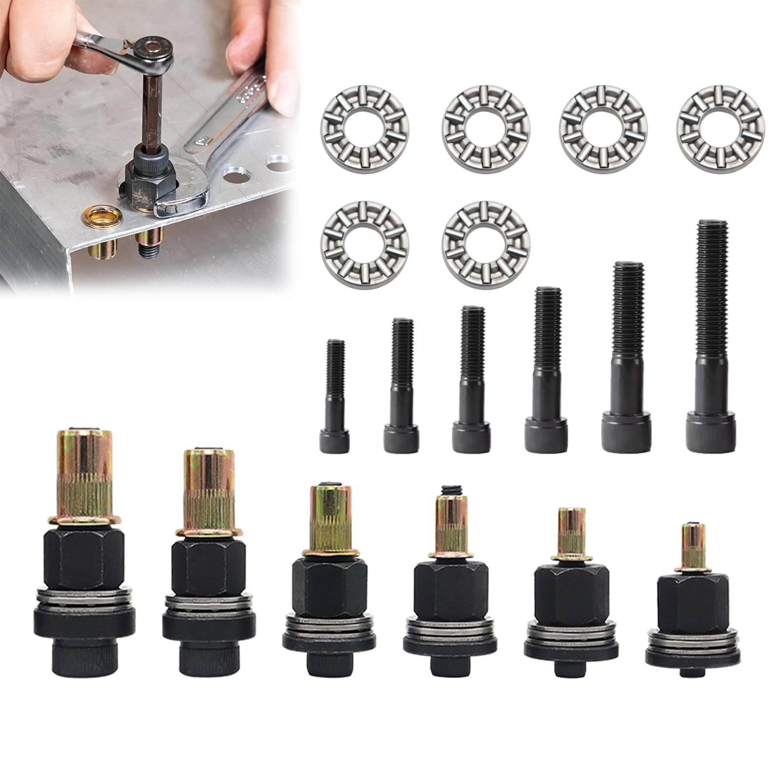 Ensemble D'Outils De Rivetage 6 Pièces, Pince à Rivets M3 M4 M5 M6 M8 ...