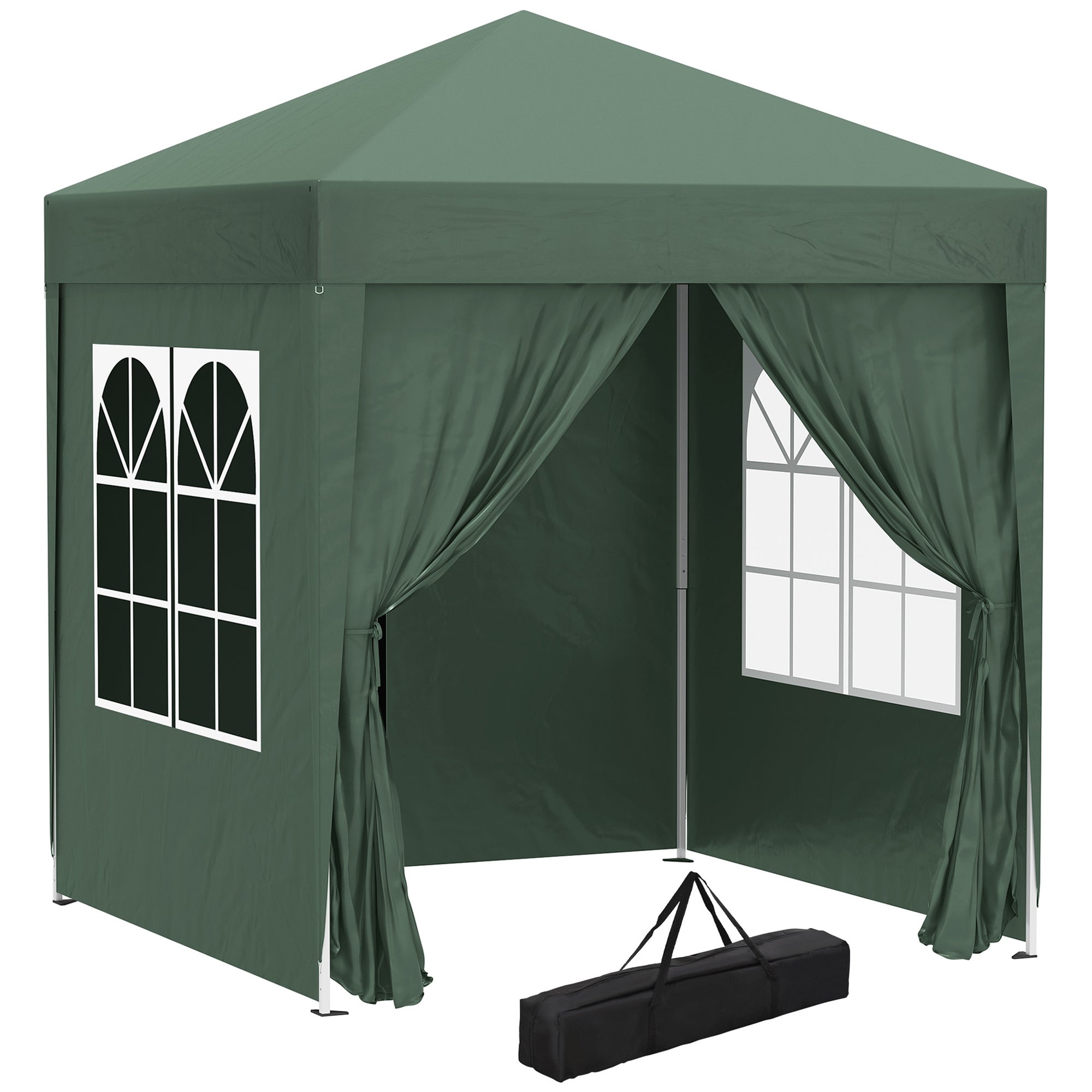 Pavillon pliable, tente à bière, 4 panneaux latéraux amovibles, 2 ...
