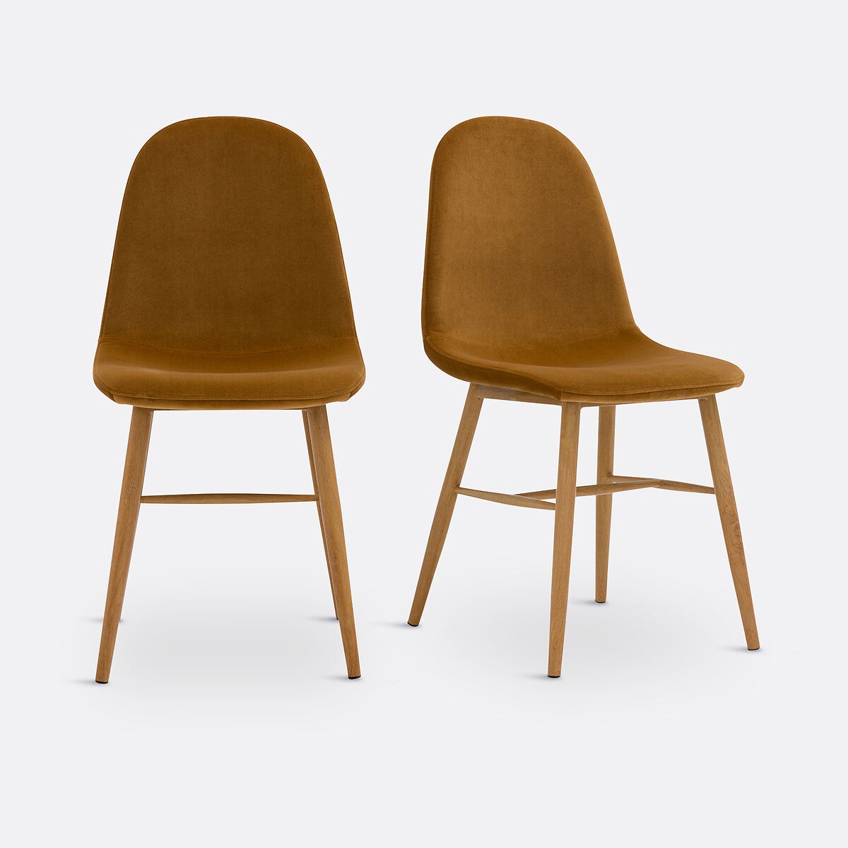 Lot de 2 chaises velours, Polina - Ocre doré - taille unique | Leroy Merlin