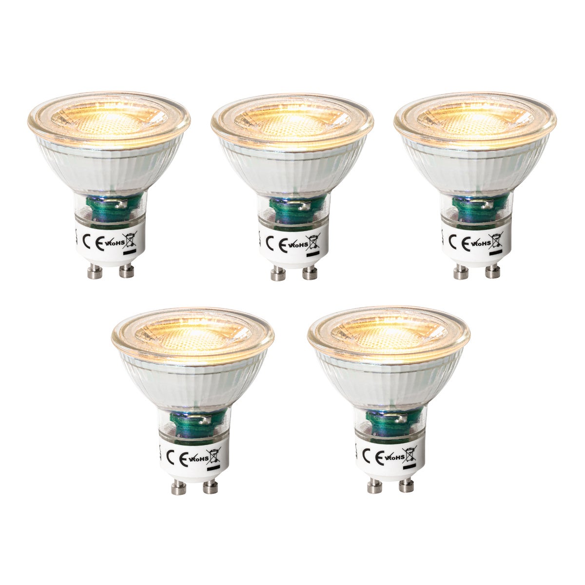 Lot de 5 ampoules LED GU10 à intensité variable en 3 étapes 6W 460 lm 2000 - 6000K | Leroy Merlin