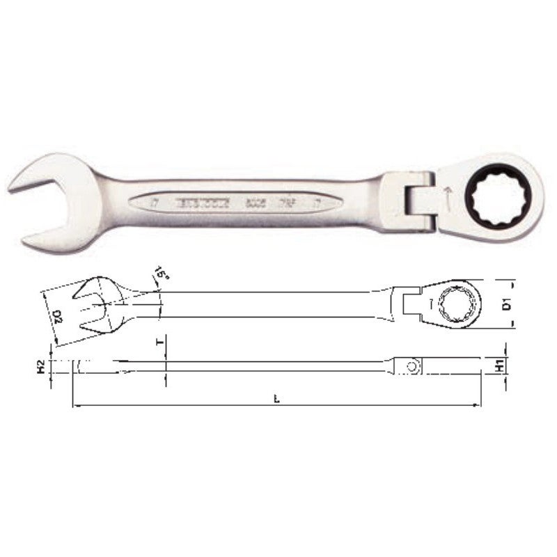 Clé mixte type racagnac - flex 12 mm Teng Tools 600512RF | Leroy Merlin