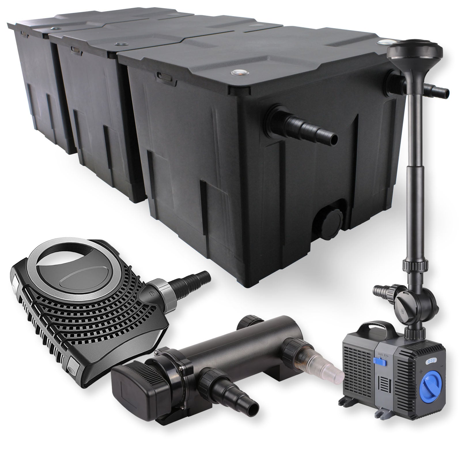 Kit complet: CBF-350C Filtre de bassin jusqu'à 90000 L Biologique ...