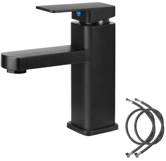 Grifo de baño negro, grifo mezclador de lavabo de aleación, suministra ...