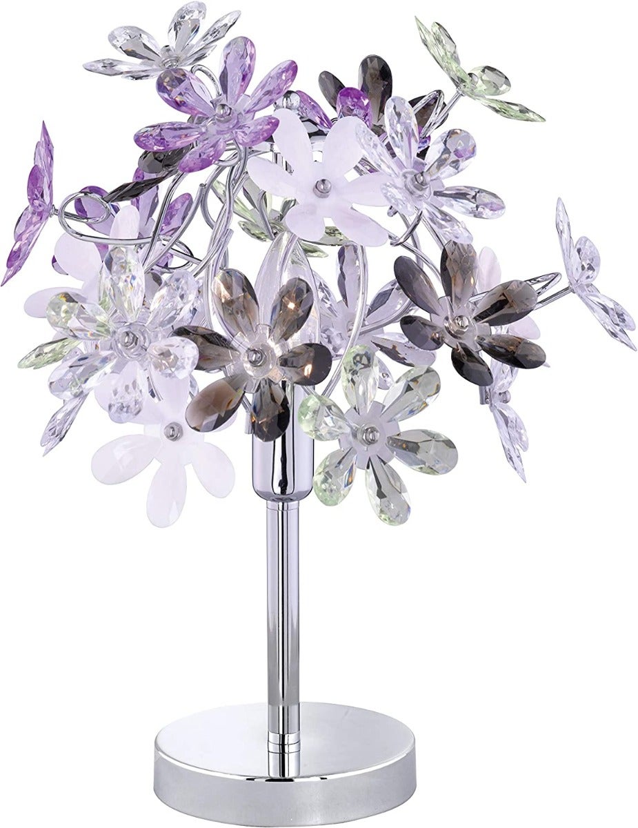 Lámpara de Sobremesa Trio Flower Cromo 1 Bombilla E14 32cm | Leroy Merlin