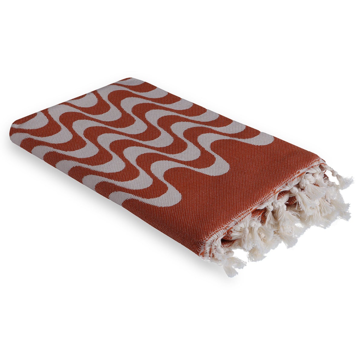 Fouta jacquard coton terracotta | Leroy Merlin
