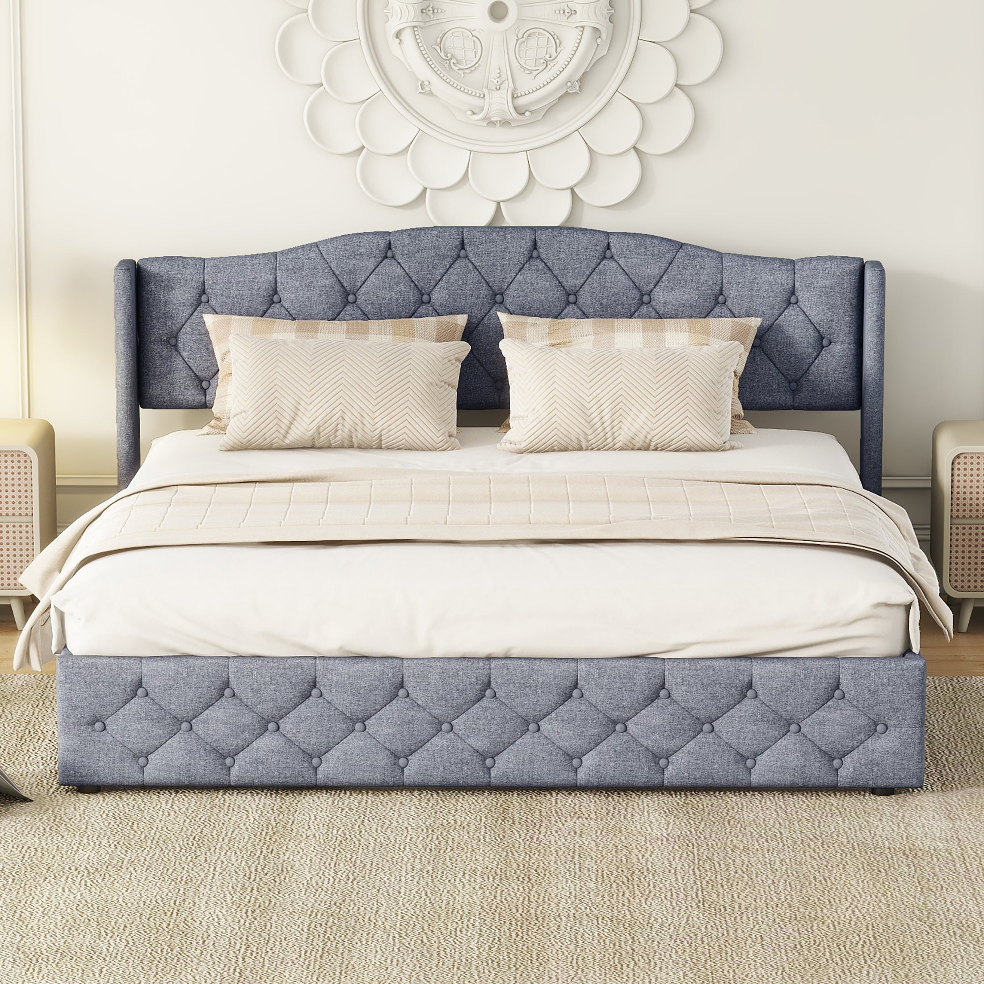 Lit coffre Lit double Lit ados et adulte 180 x 200 cm avec sommier à ...