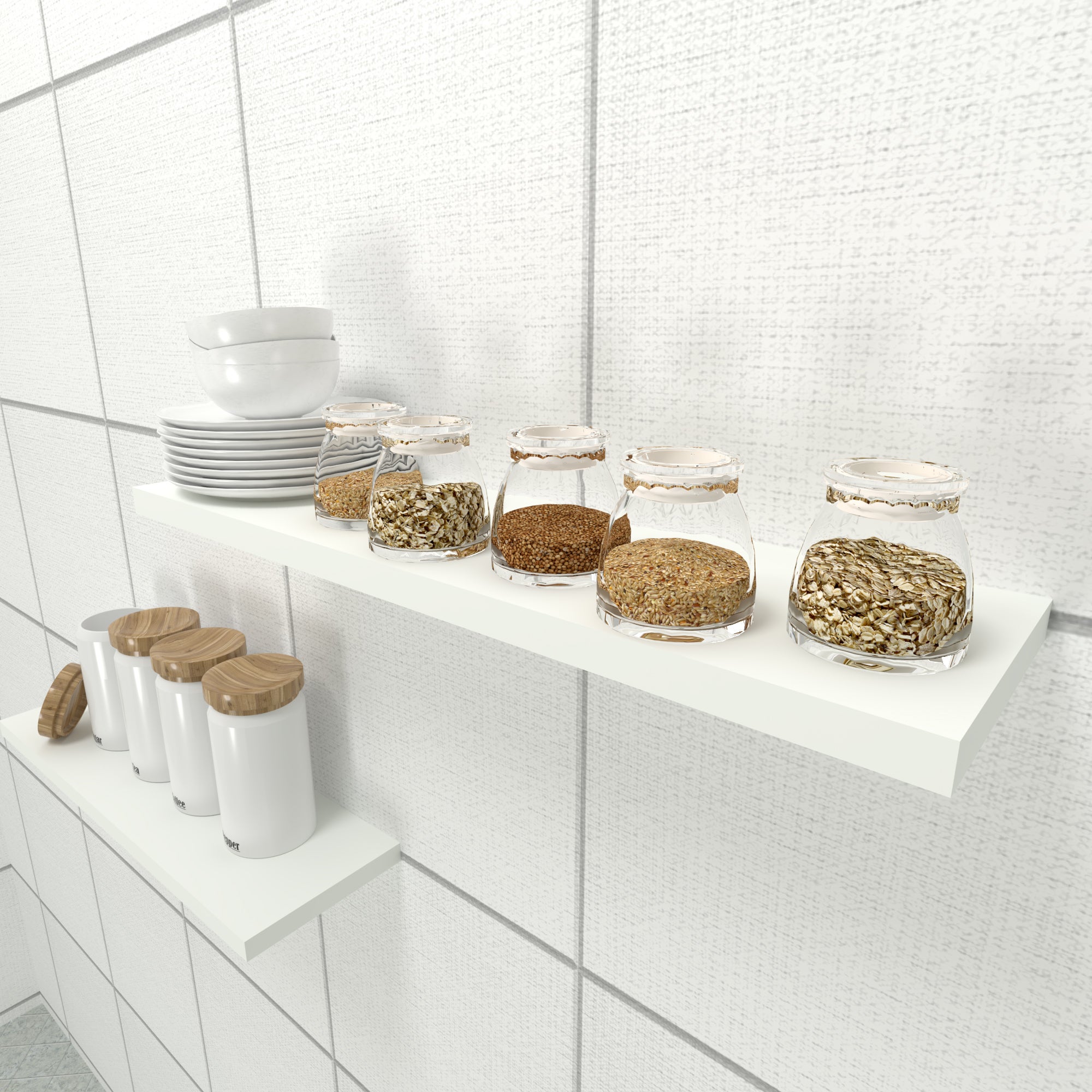 Henor Étagère murale en Bois FSC® 75 x 20 x 2.5 cm Support caché ...