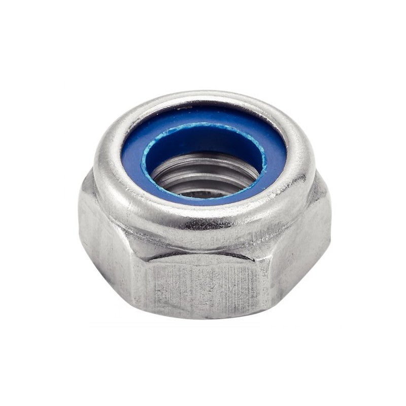 Écrou hexagonal frein indésserable avec bague nylon inox A2 DIN 985 M3 ...
