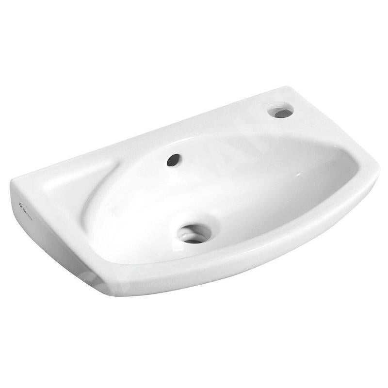 Aqualine Small - Lavabo 450x280 mm, avec trop-plein, avec trou pour ...