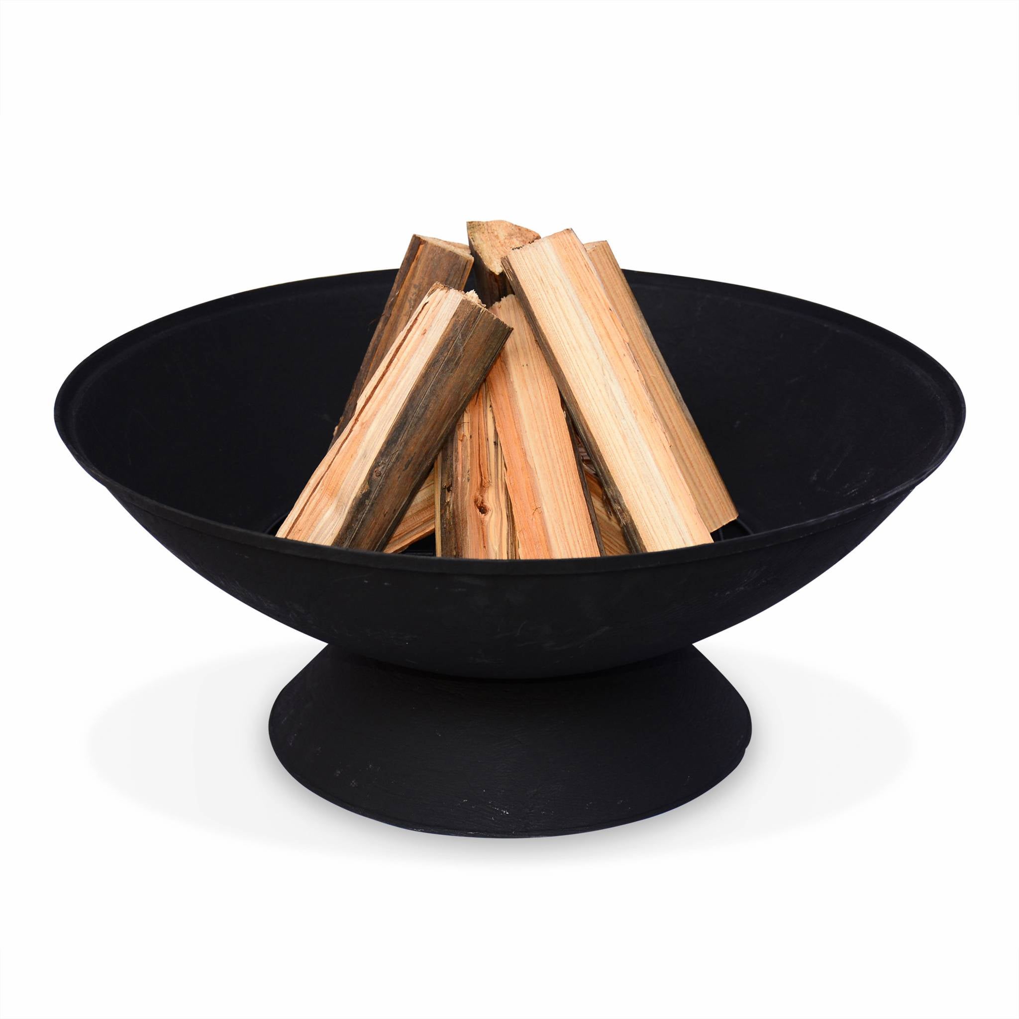 Braséro bois Ø56cm - Lavo noir - Chauffage extérieur en fonte. feu de ...