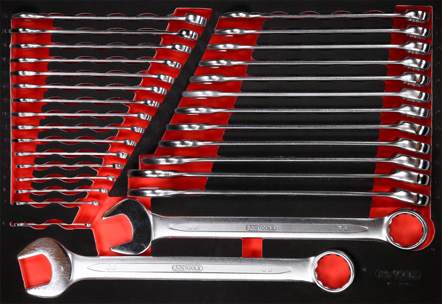 KS TOOLS Jeu de clés mixtes dans insert en mousse, 30 pcs | Leroy Merlin