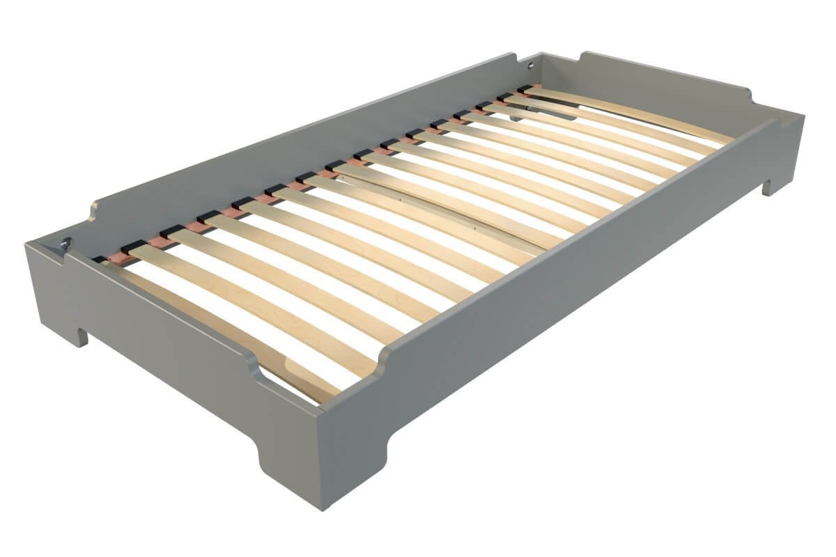 Lit Empilable 80x200 - 1 place en Bois Massif 80x200 Gris / argent ...