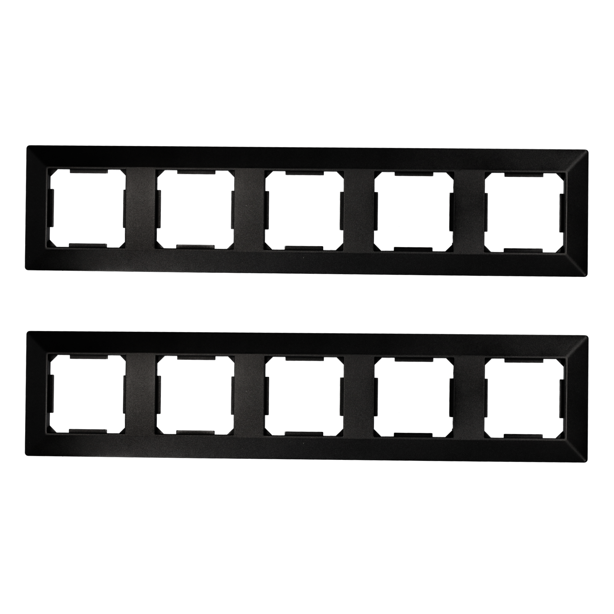Pack x2 Cadre 5 modules en polycarbonate noir | Leroy Merlin