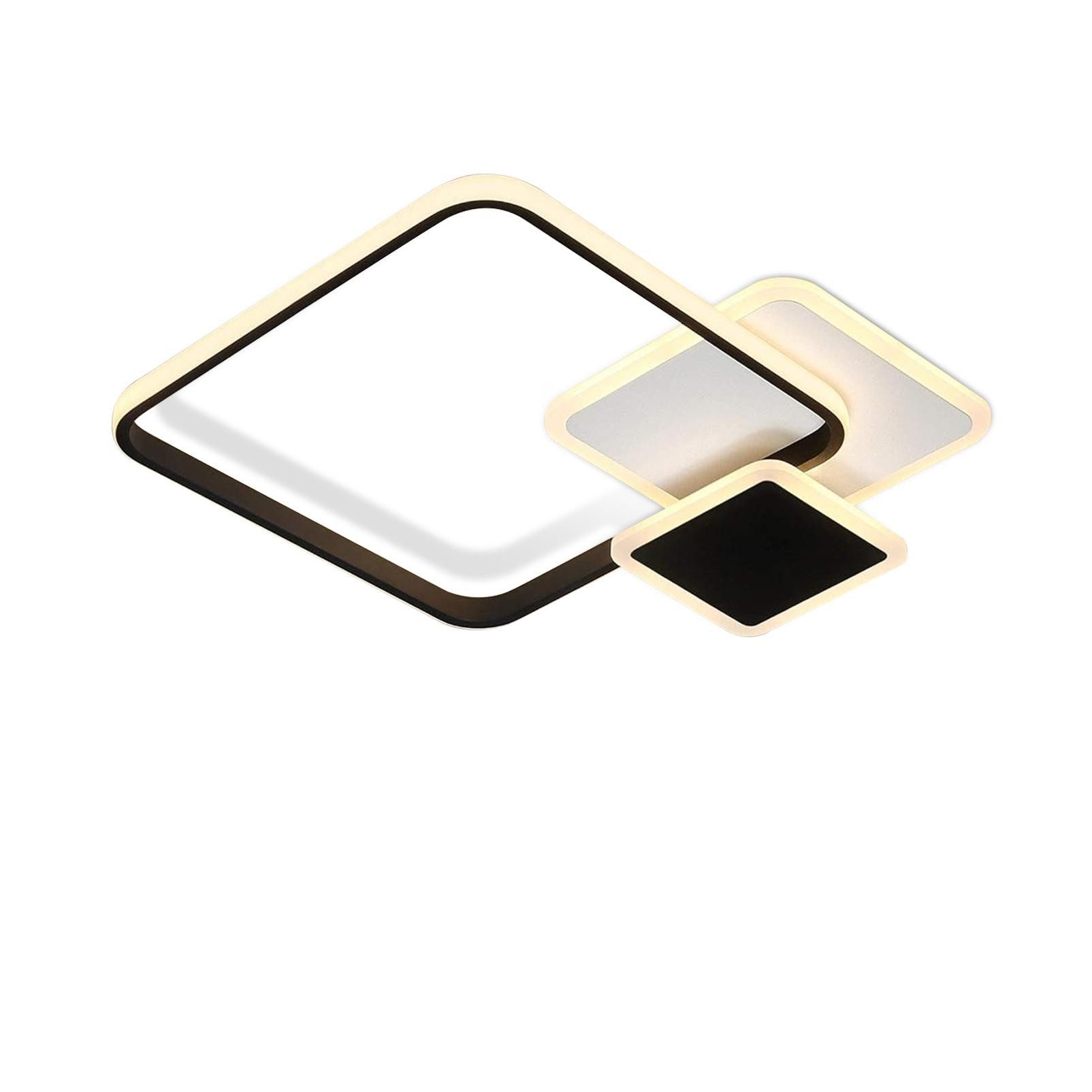 ZMH LED Ceiling Light Modern Square Design Black Remote Control Office ...