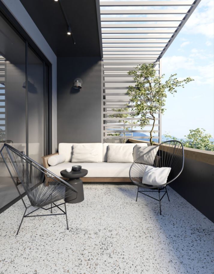 Carrelage sol/mur effet terrazzo gris TERRAZZO GREY Mat int/ext l.120 x ...