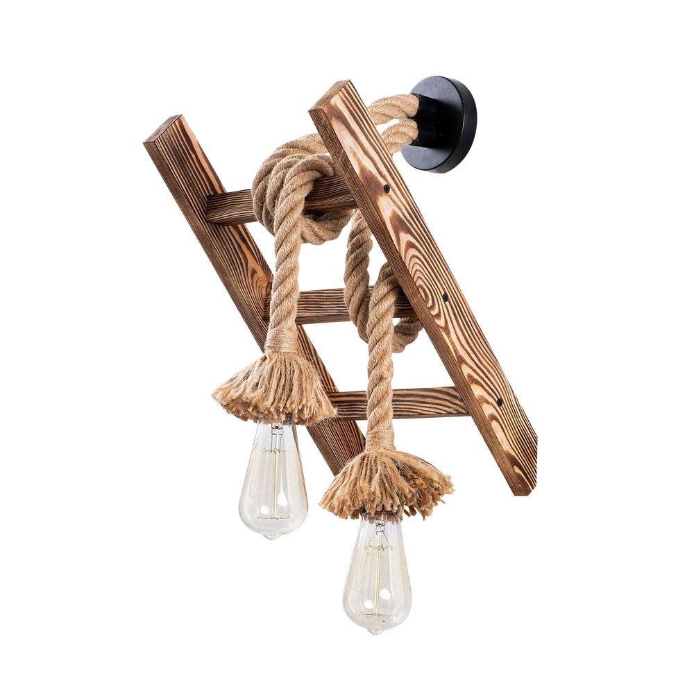 Aplique de pared Gentry 2 luces rústico original con estructura en ...