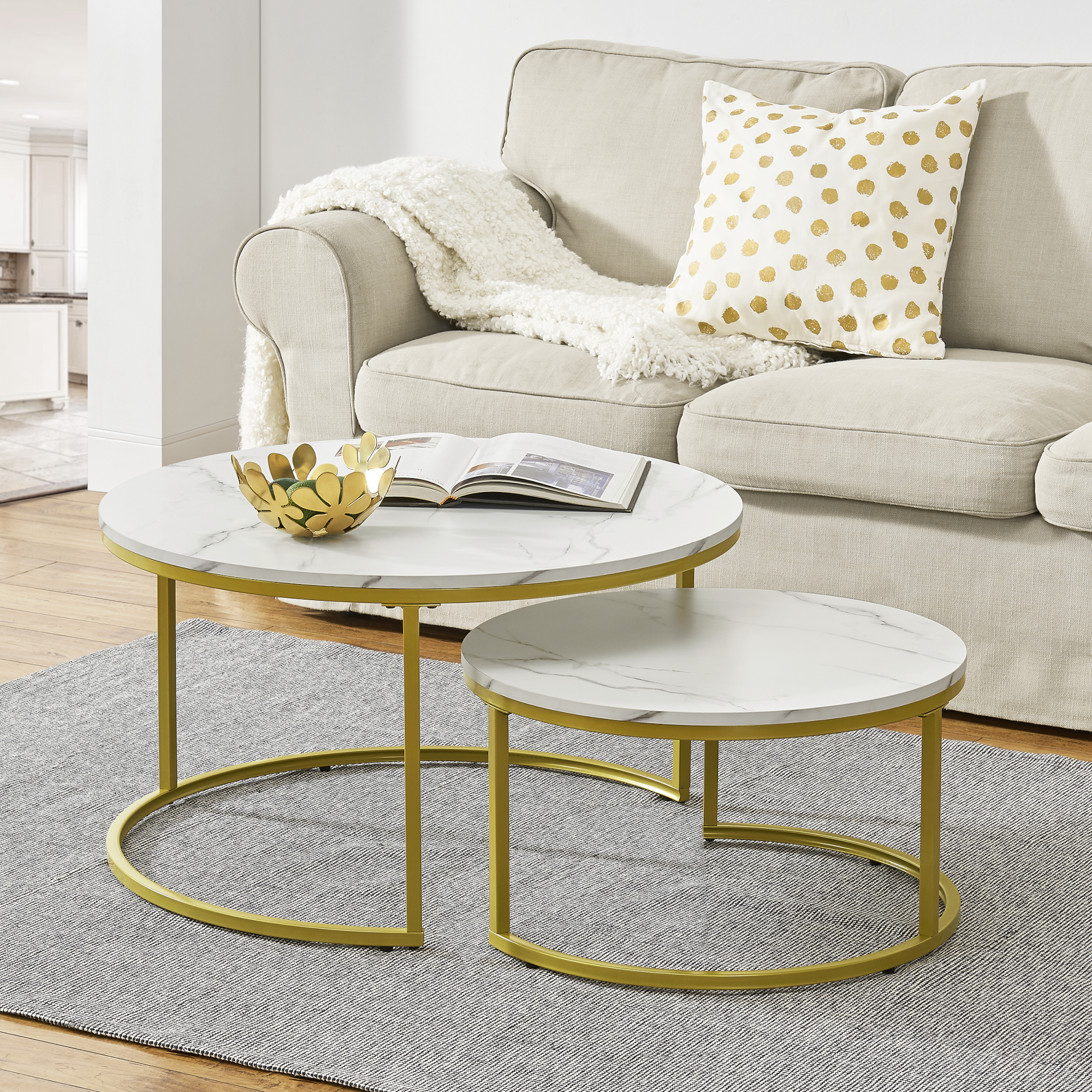 Set da 2 Tavolini da Salotto 'Christchurch' Tavolini Sovrapponibili con ...