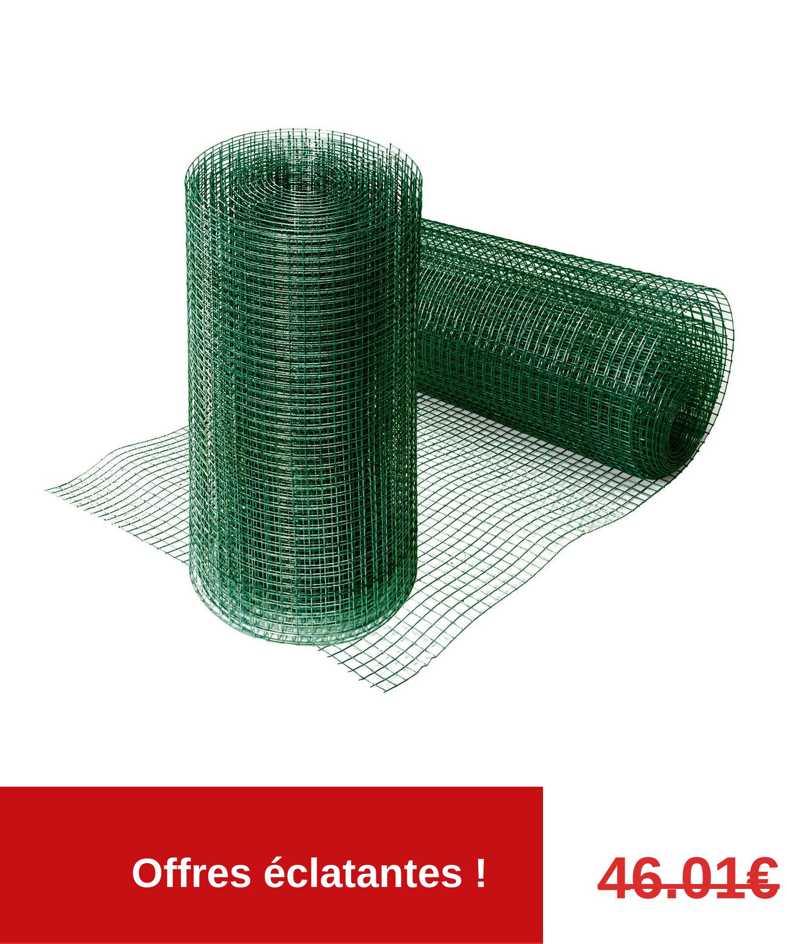 Malla soldada en rollo 100 cm x 5 m, Tejido cuadrado, Verde, Luz de malla: 12,7 mm | Leroy Merlin