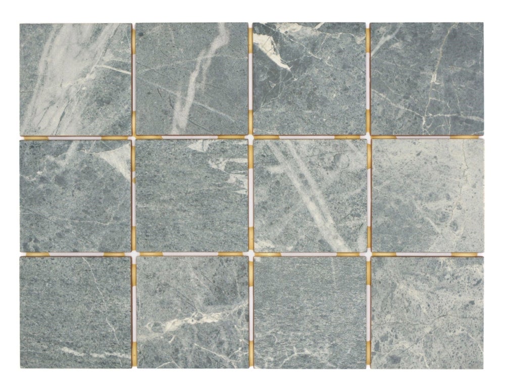 Gres ceramico effetto pietra a mosaico verde opaco - 10 fogli a mosaico ...