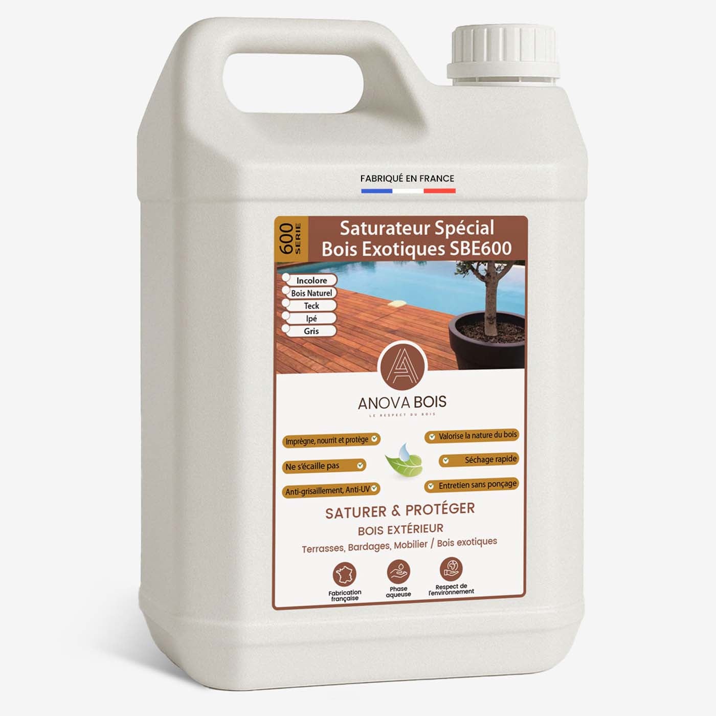 Saturateur bois exotique SBE600 - 10 litres - Teinte TECK - AnovaBois ...